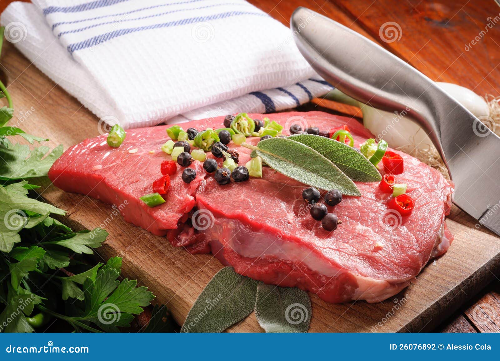 Raw beef steak stock photo. Image of berries, beef, board - 26076892