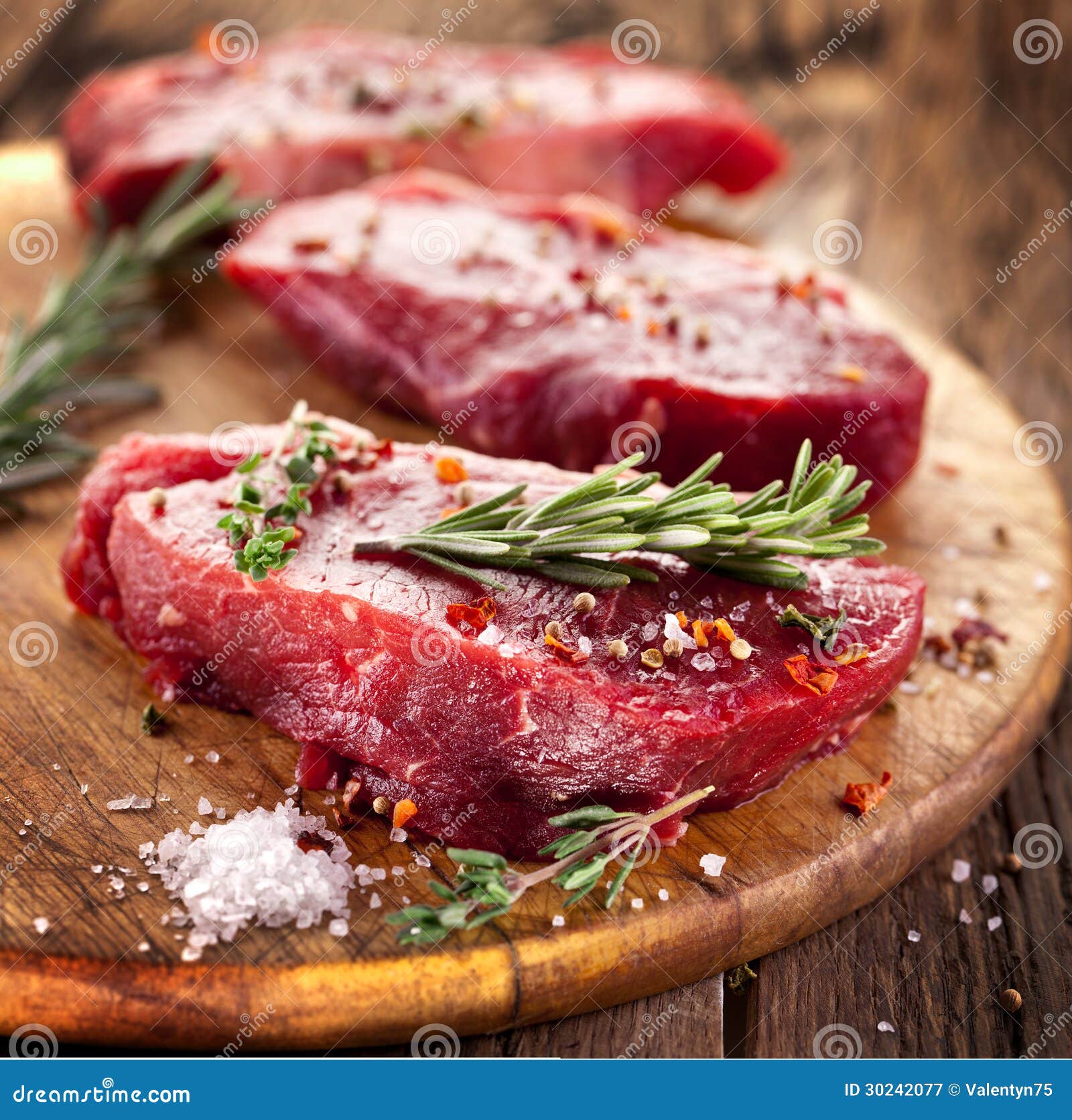 Beef steak. stock image. Image of cooking, uncooked, salt - 30242077