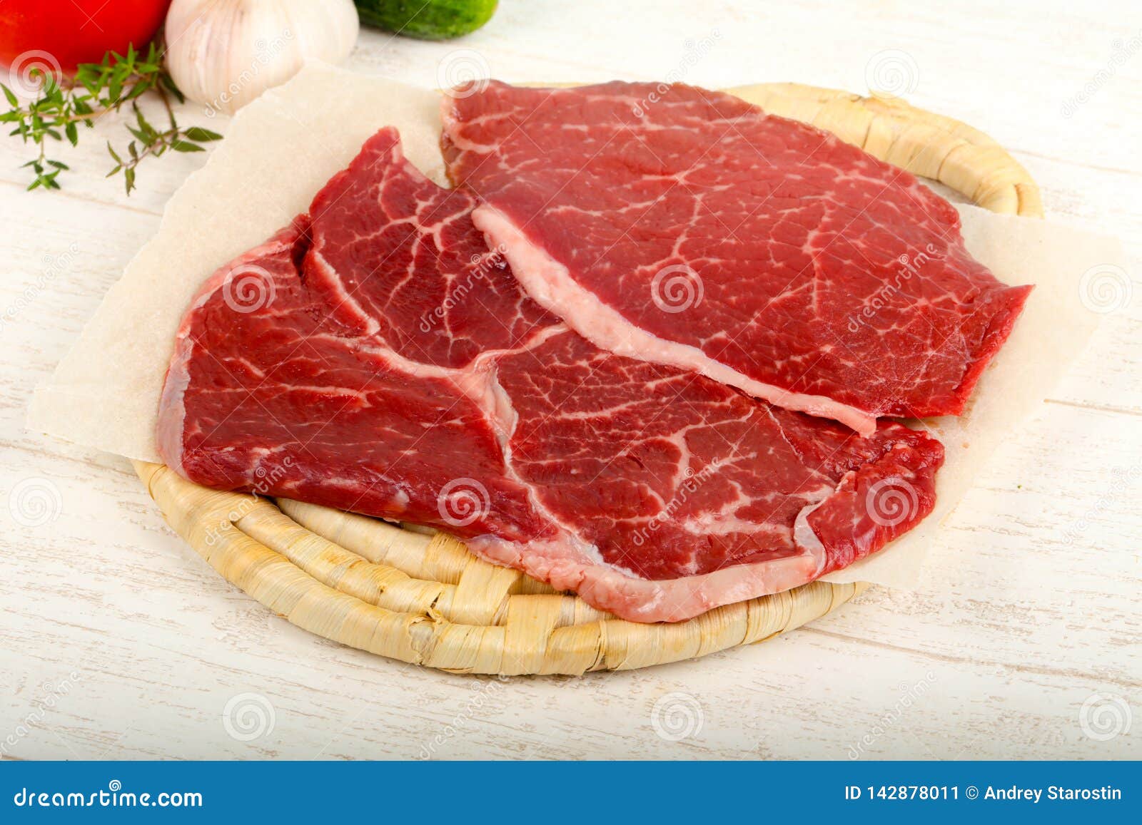 Raw beef steak stock image. Image of cooking, beef, sirloin - 142878011