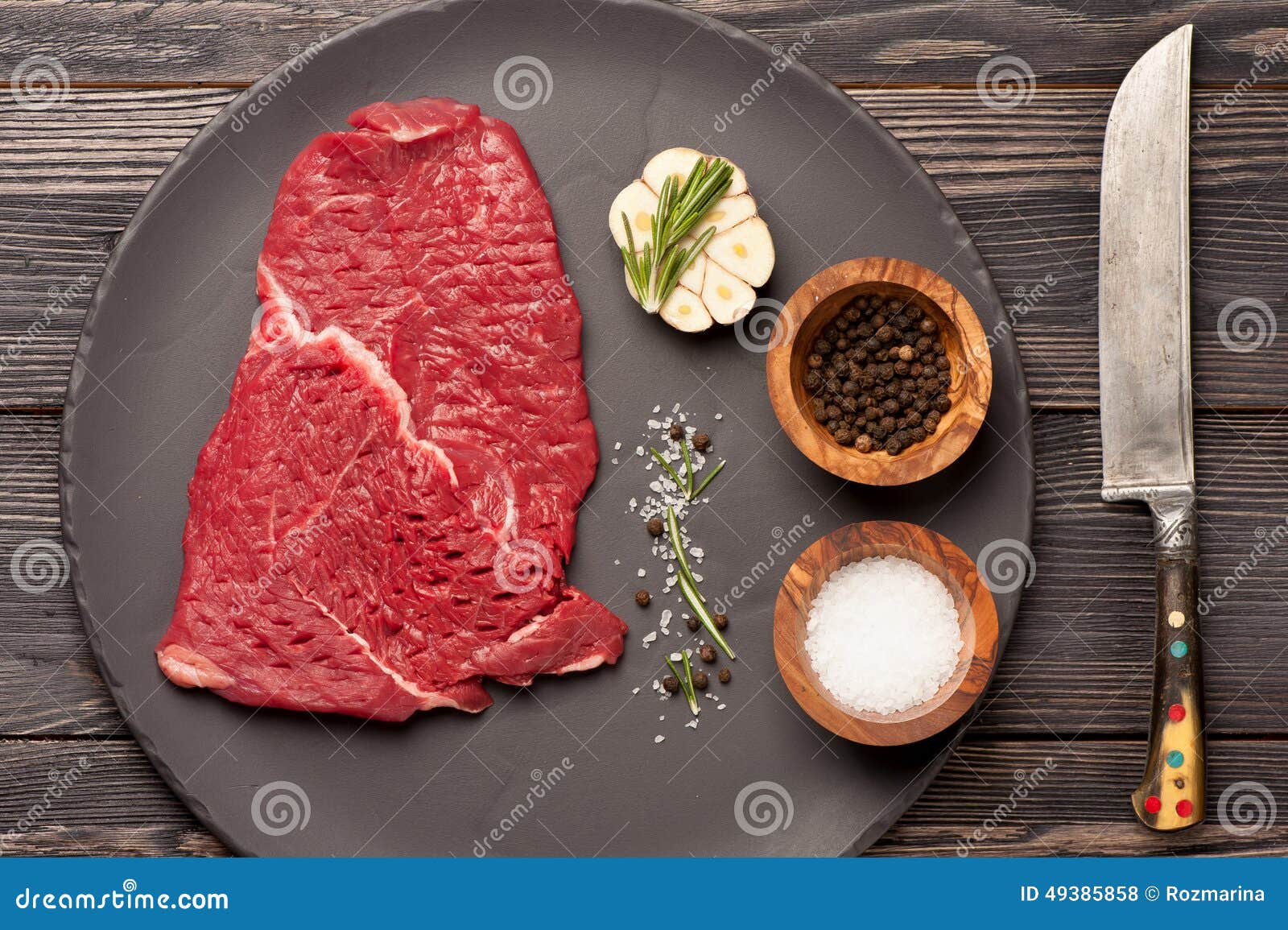 Raw beef steak stock photo. Image of meat, grilled, cooked - 49385858