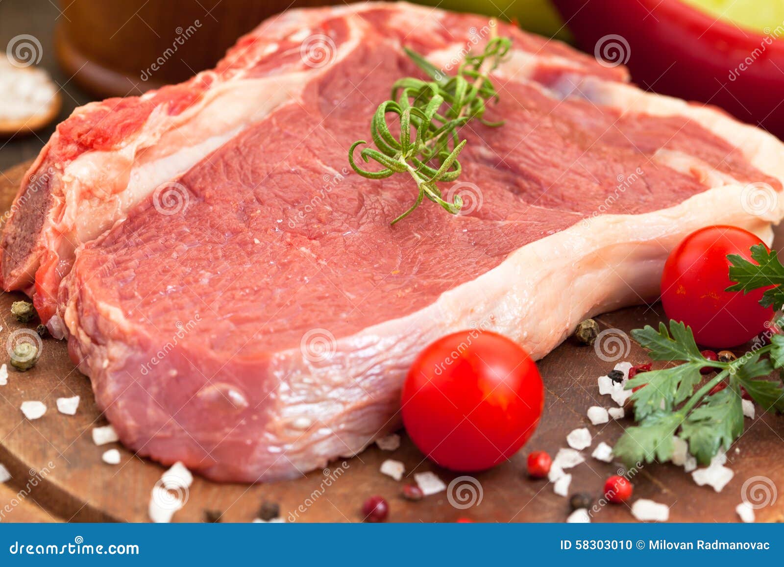 Raw beef steak stock photo. Image of gourmet, filet, freshness - 58303010