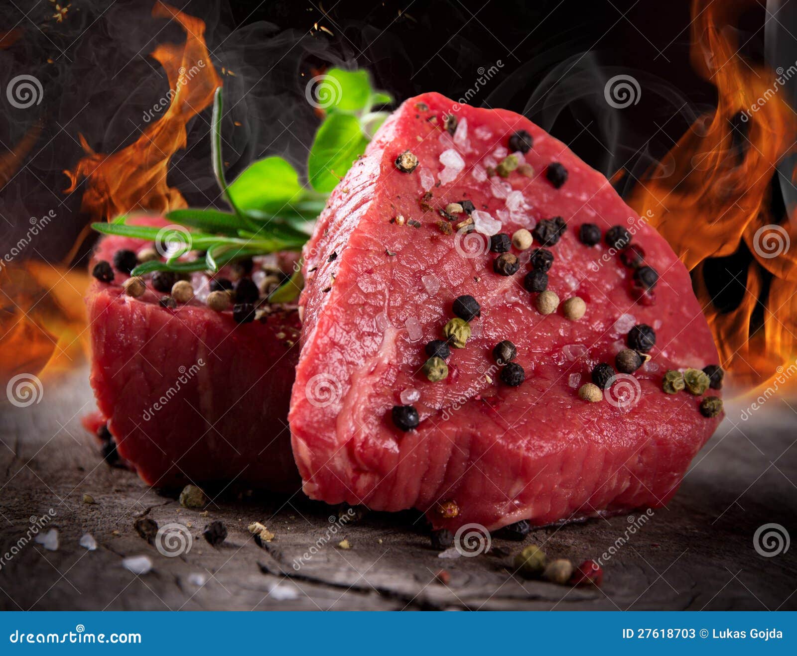Raw beef steaks stock image. Image of barbecue, seared - 27618703
