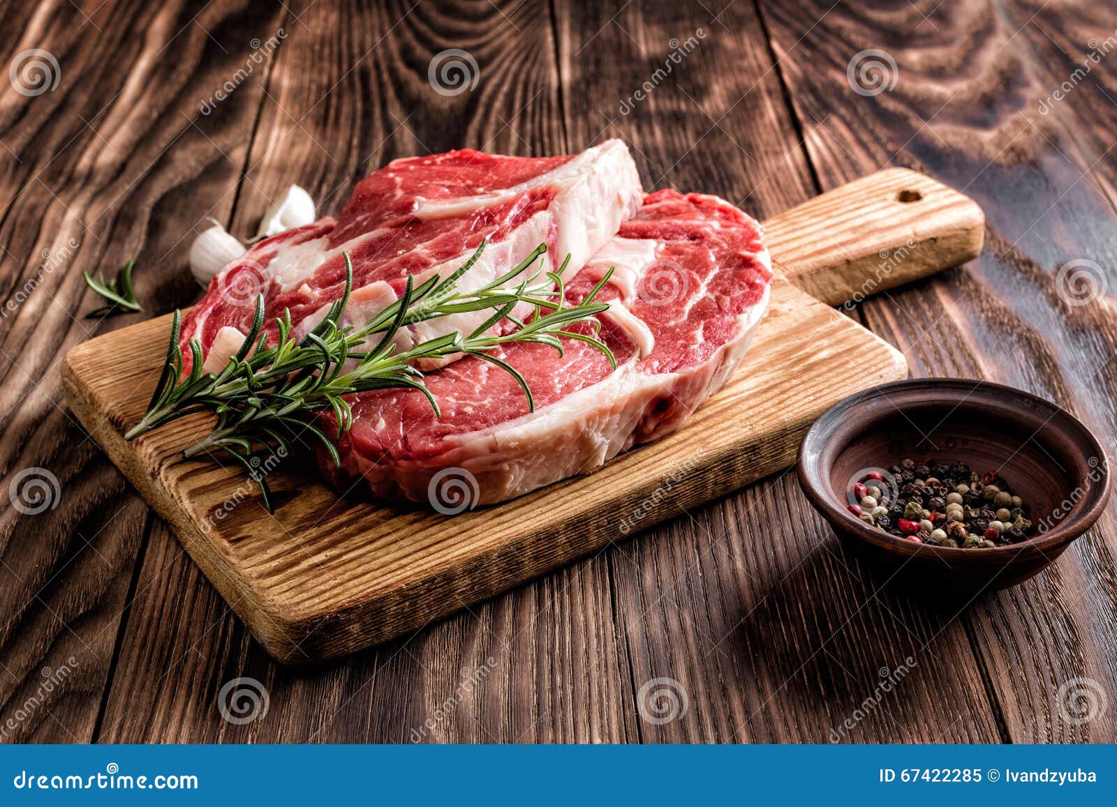 Raw beef steaks stock image. Image of beef, sirloin, spice - 67422285