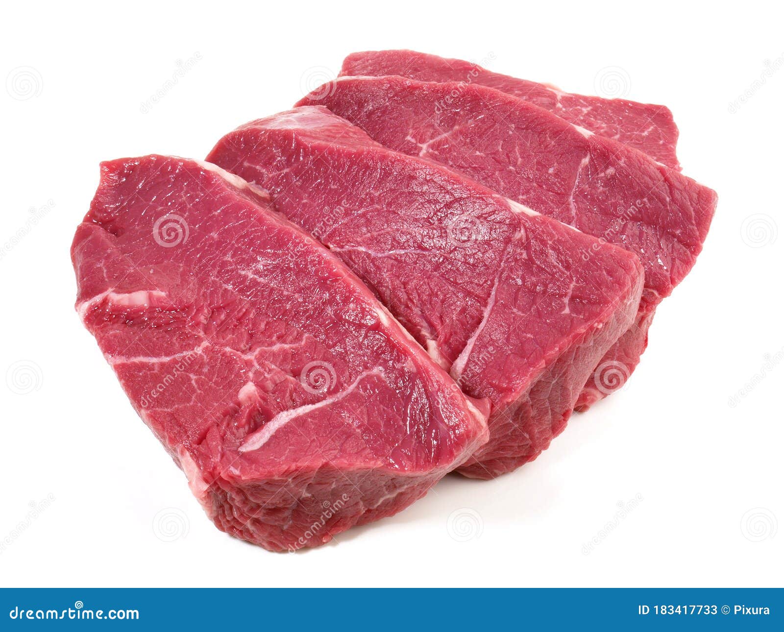 Fine Meat - Raw Beef Steaks on White Background Stock Image - Image of ...