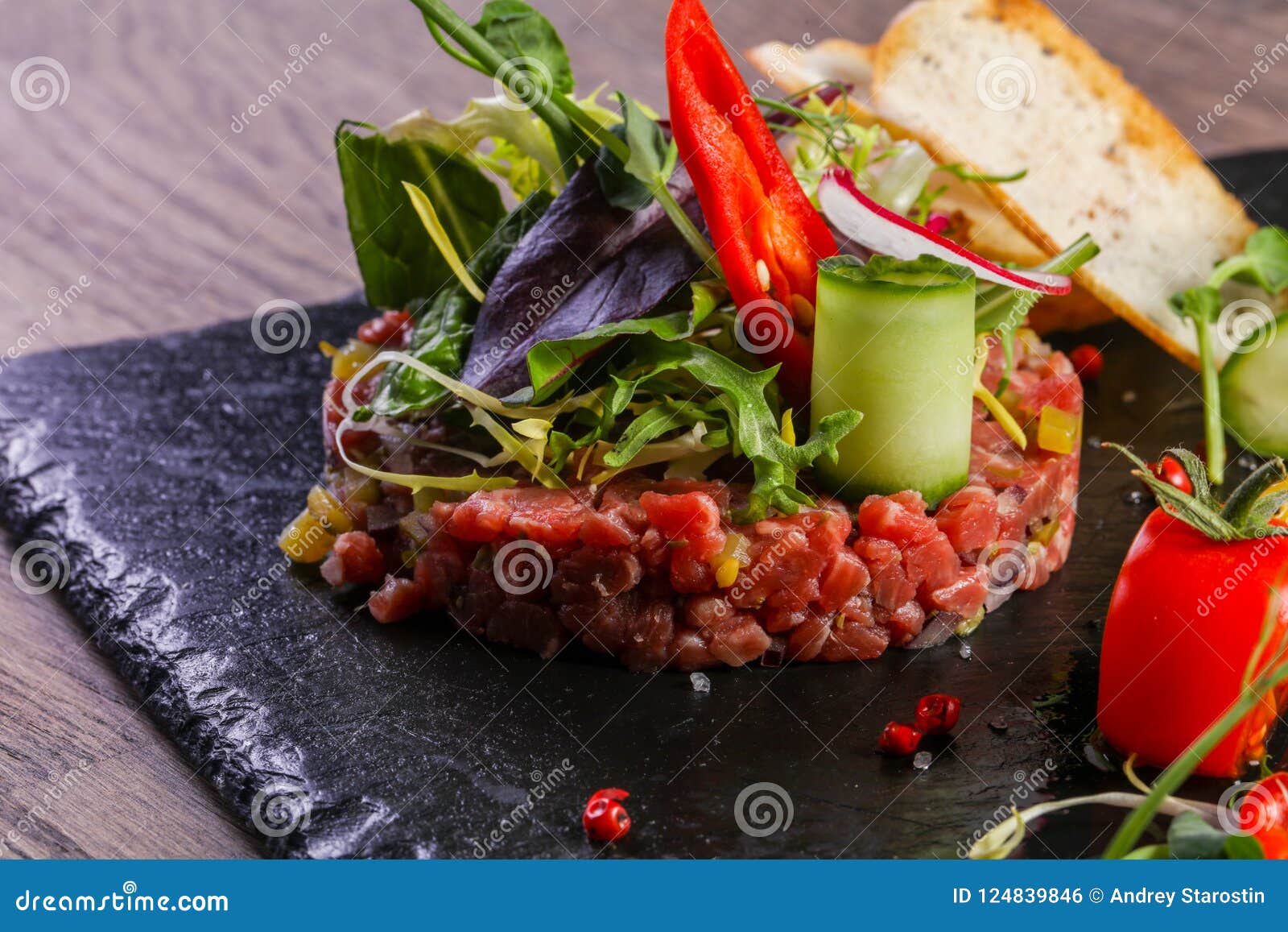 Raw beef tartar stock photo. Image of tartare, dinner - 124839846