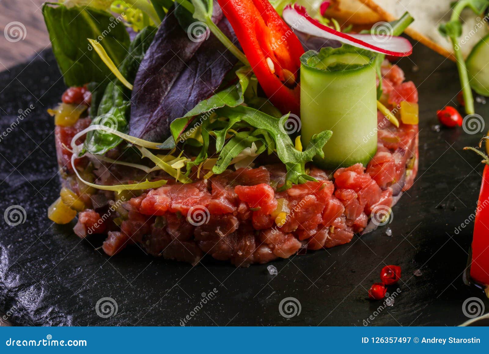 Raw beef tartar stock image. Image of fresh, delicious - 126357497