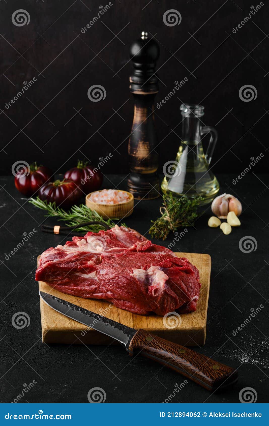 Raw Beef Top Round Roast with Spices Stock Photo - Image of beefsteak ...