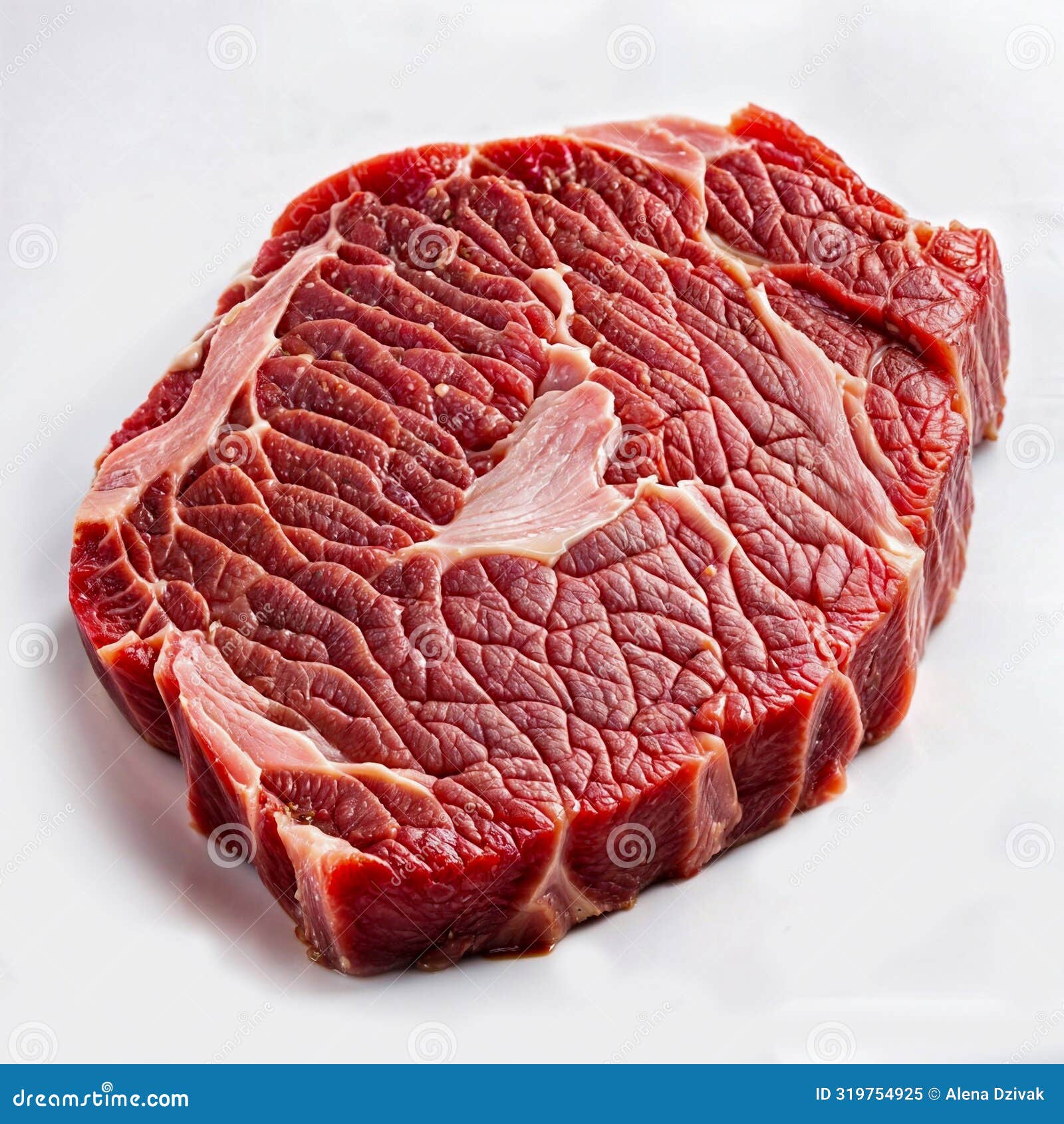 Raw Beef on a White Background. Generative AI Stock Illustration ...
