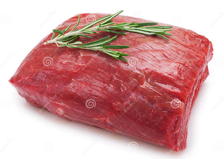 Raw Beef on White Background Stock Photo - Image of isolated ...