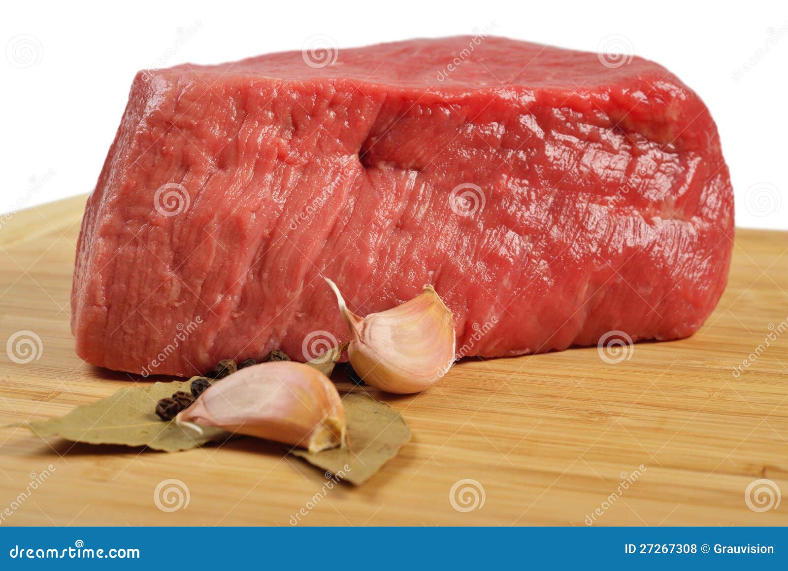 Raw Beef on wooden board stock photo. Image of sirloin - 27267308