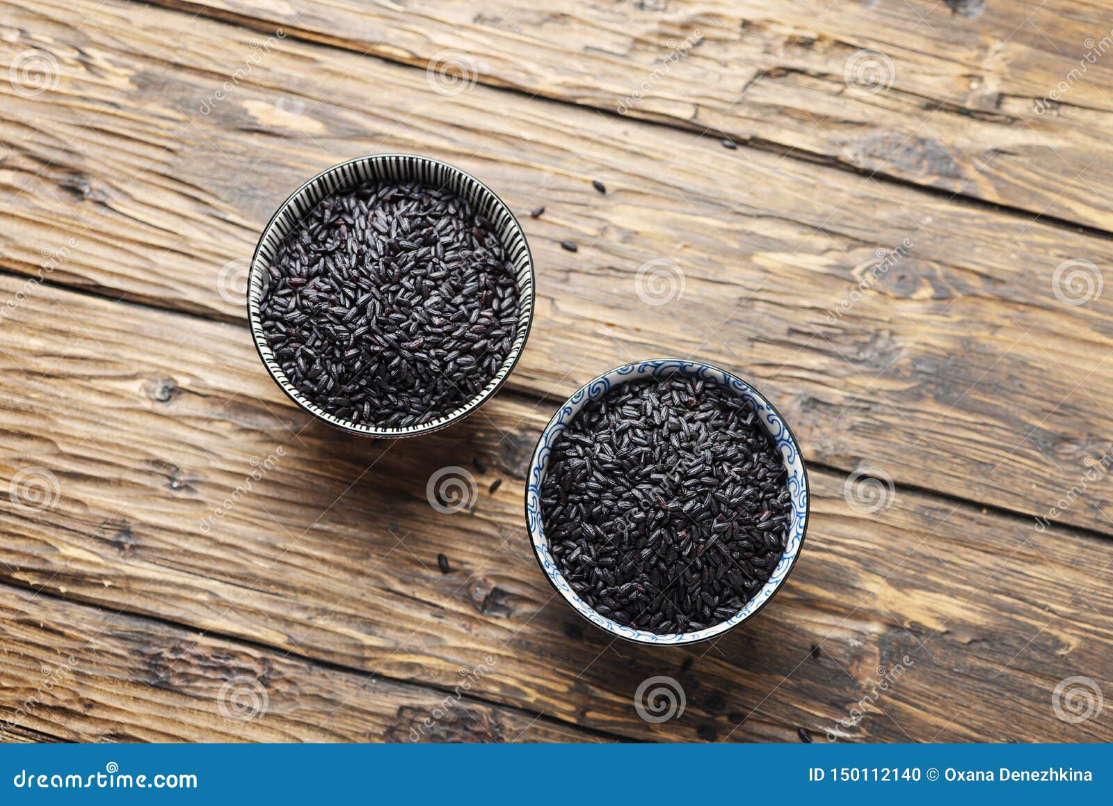Raw black asian rice stock photo. Image of eating, closeup - 150112140
