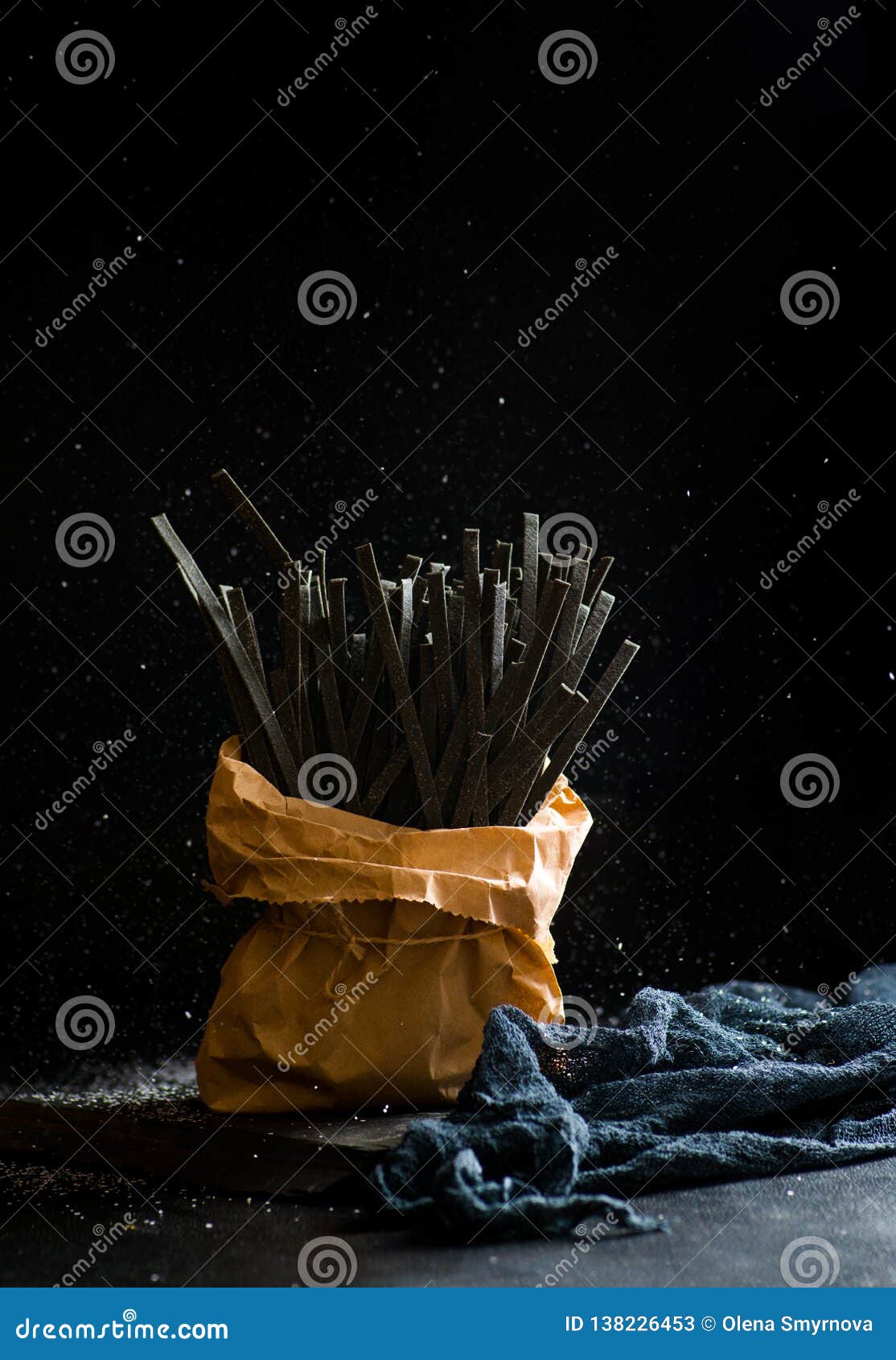 Raw black Italian paste stock image. Image of pasta - 138226453