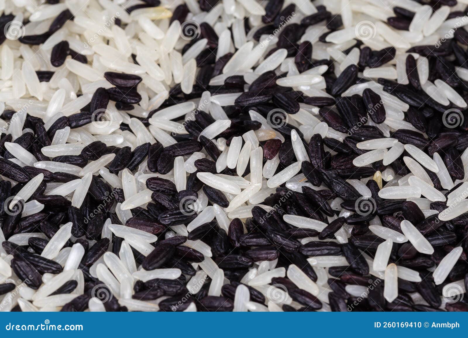 Raw Black and White Rice Mixture, Close-up, Selective Focus Stock Photo ...