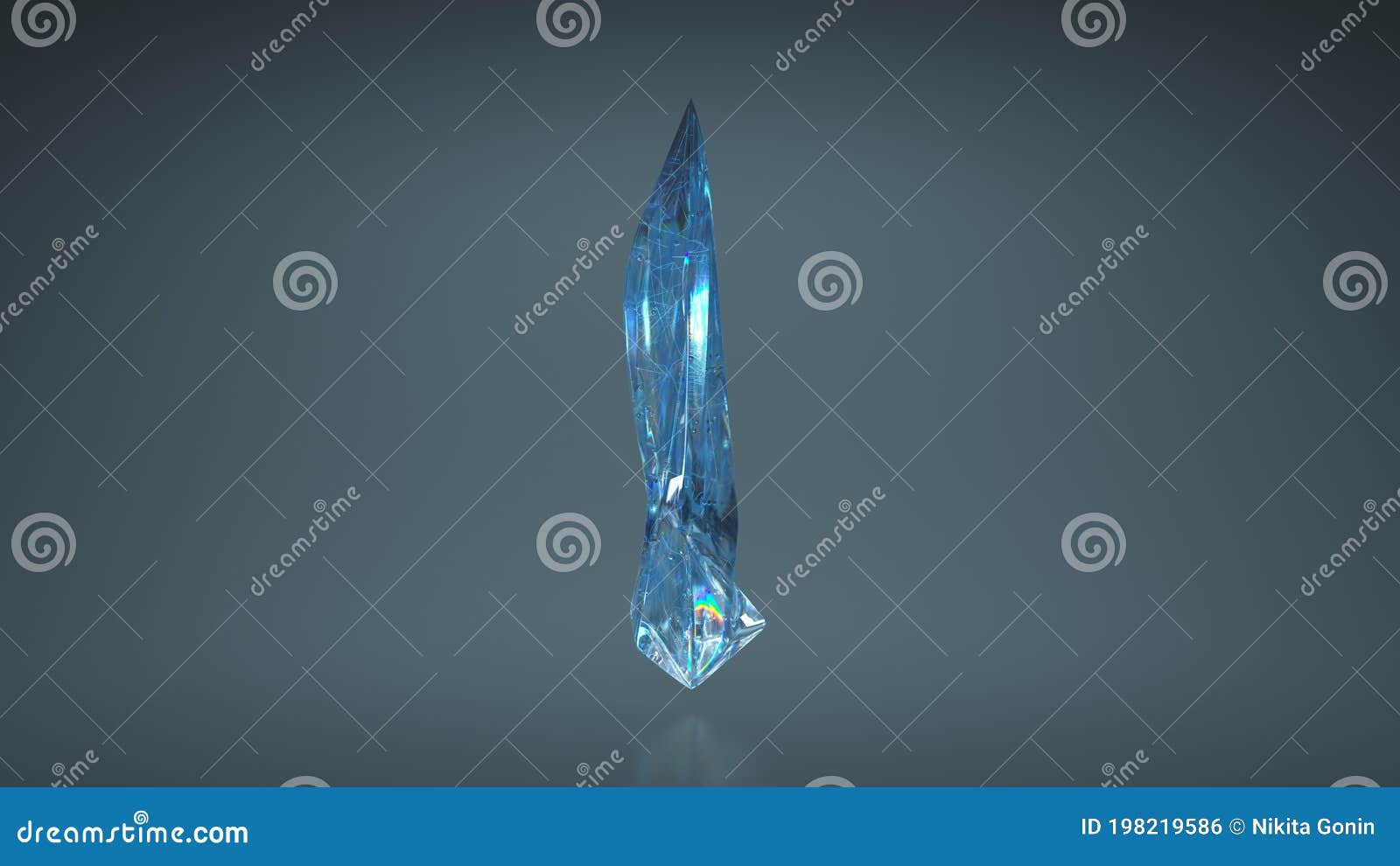 Raw Blue Crystal 3D Render Illustration Stock Illustration ...