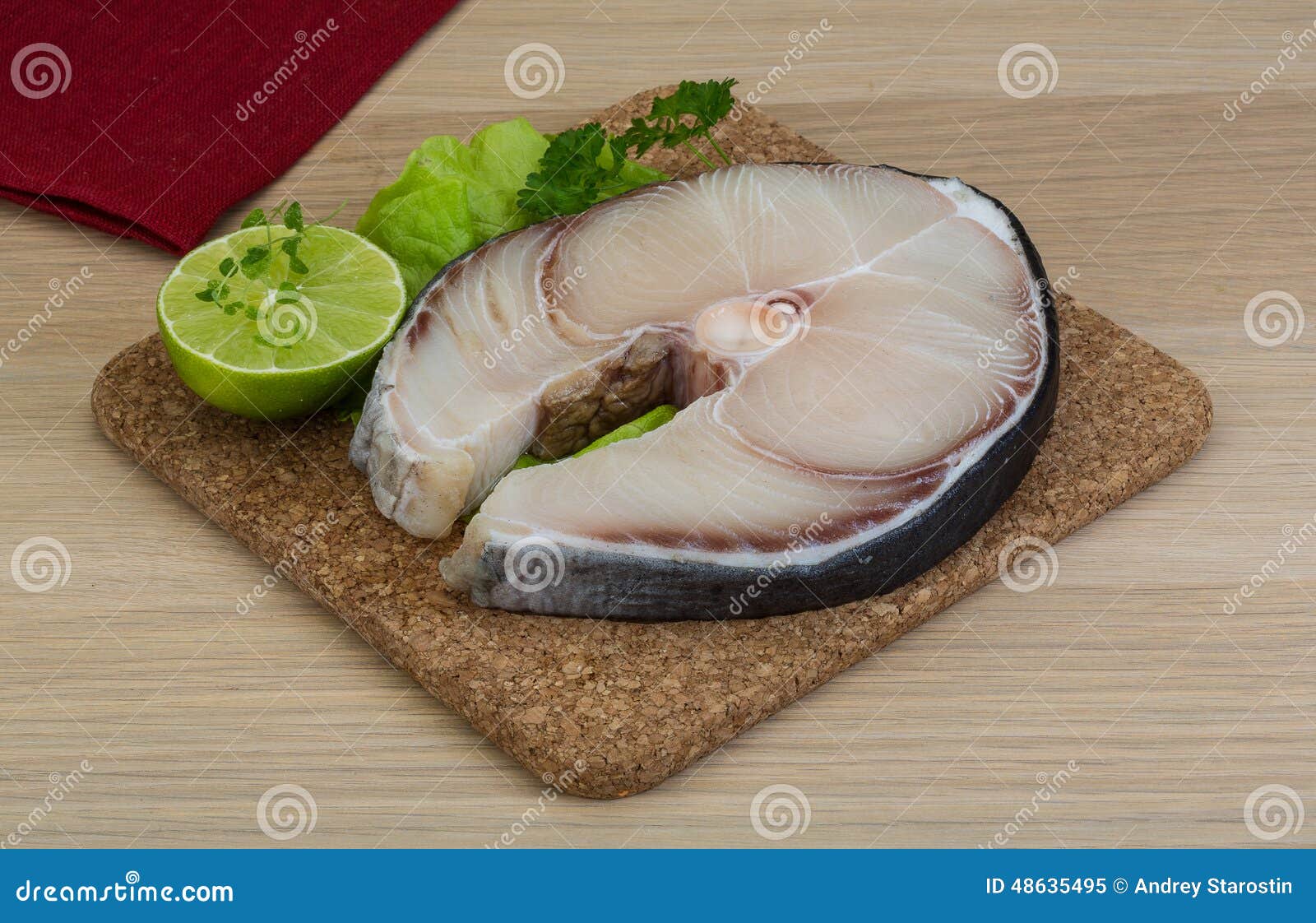 Raw blue shark steak stock image. Image of steak, fillet - 48635495