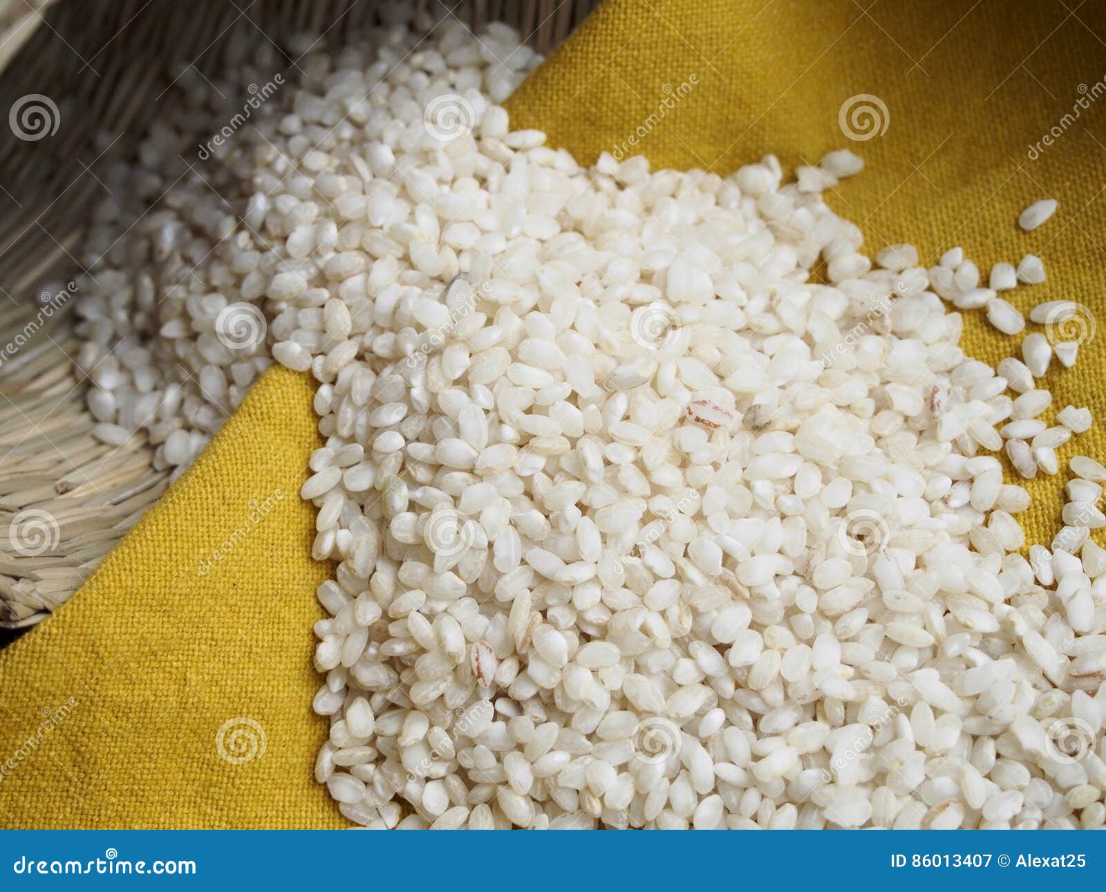 Raw bomba white rice stock image. Image of rice, traditional - 86013407