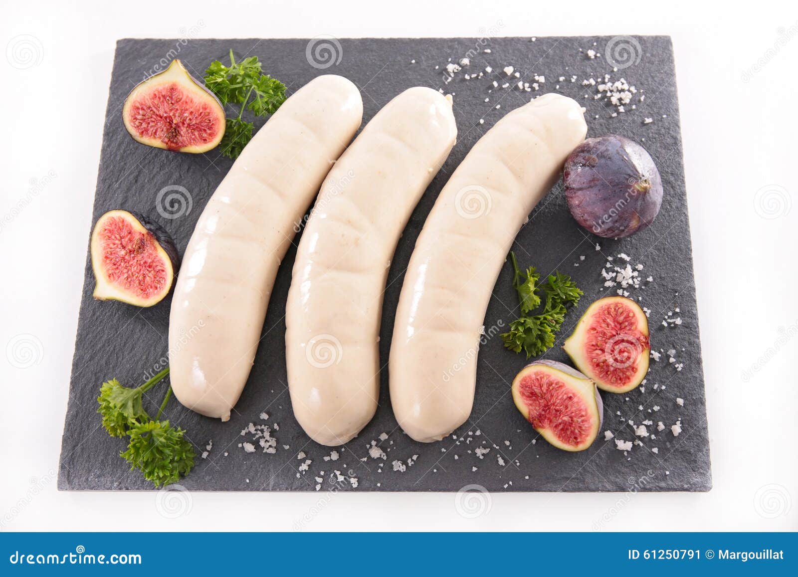 Raw bratwurst sausage stock image. Image of food, background - 61250791