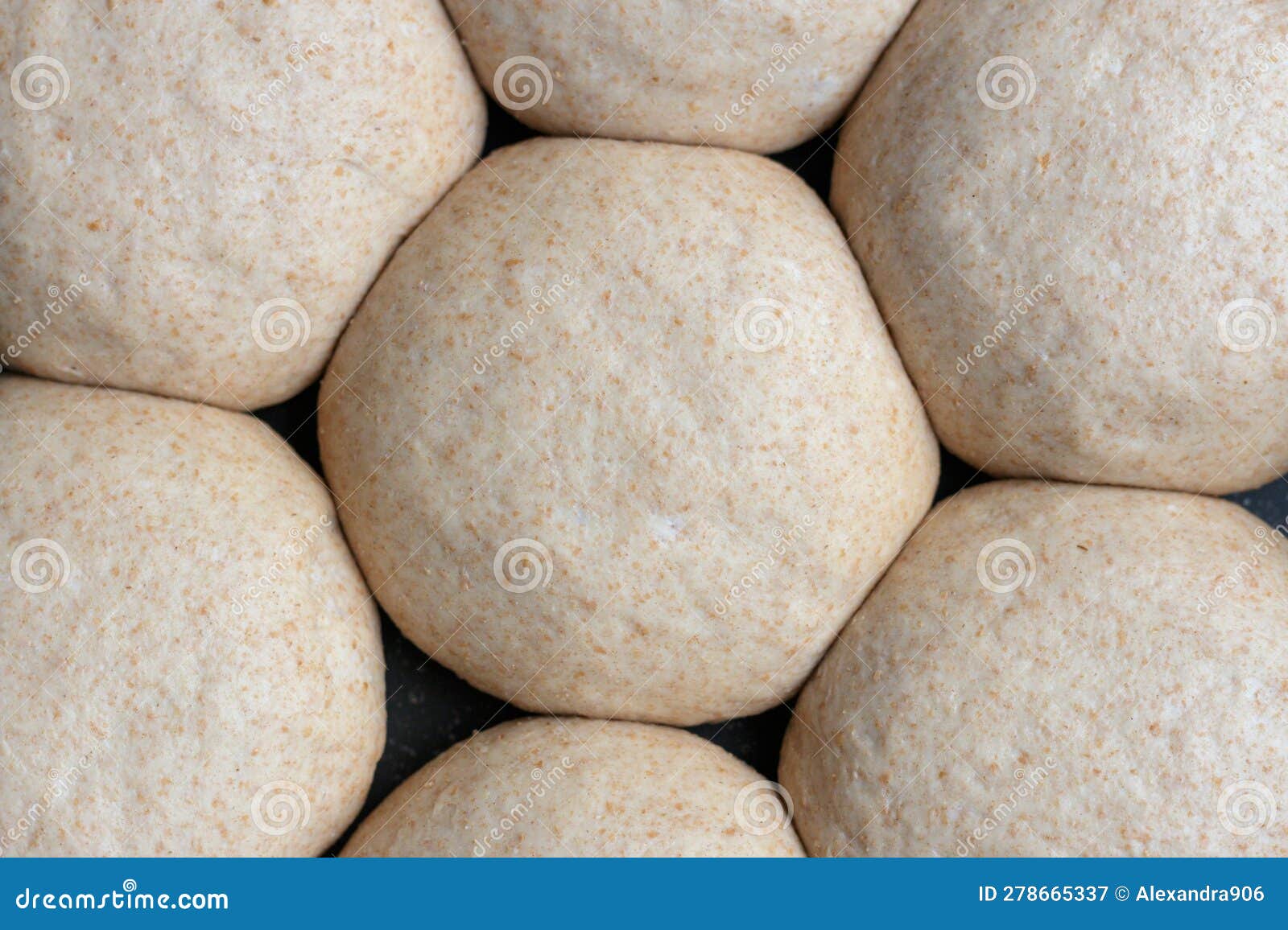 Raw Bread Dough Rolls Rising Stock Image - Image of rising, grain ...