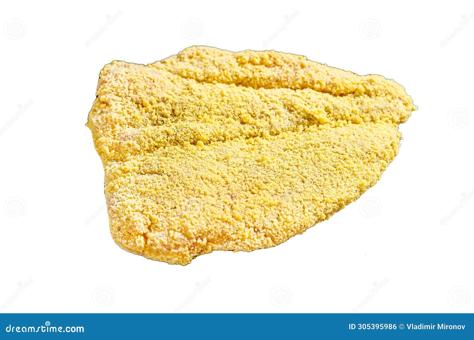 Raw Breaded German Weiner Schnitzel. Isolated on White Background. Top ...