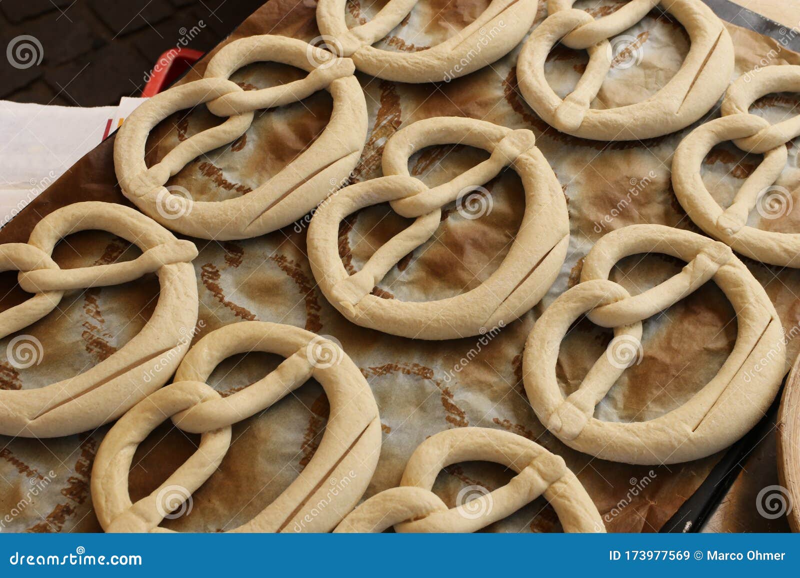 Raw brezel dough stock image. Image of buns, organic - 173977569