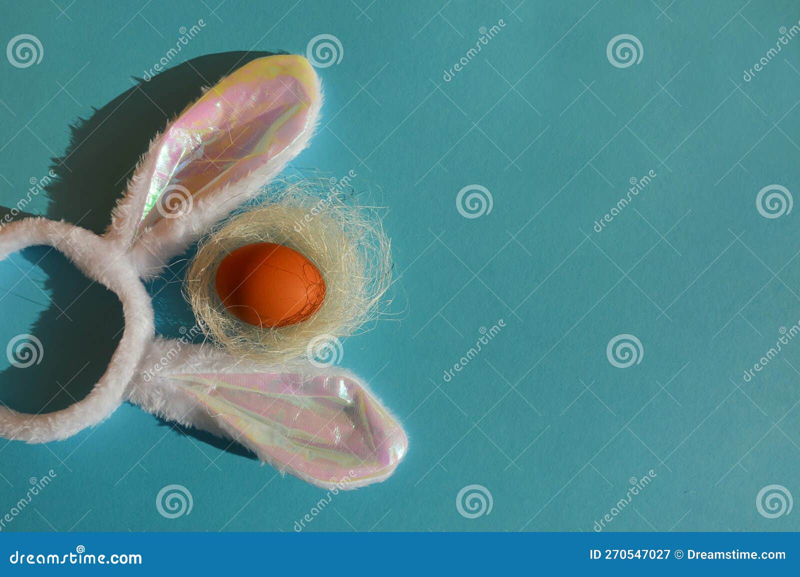 Chicken Egg and Rabbit Ears. Happy Easter. Preparation for the Spring ...