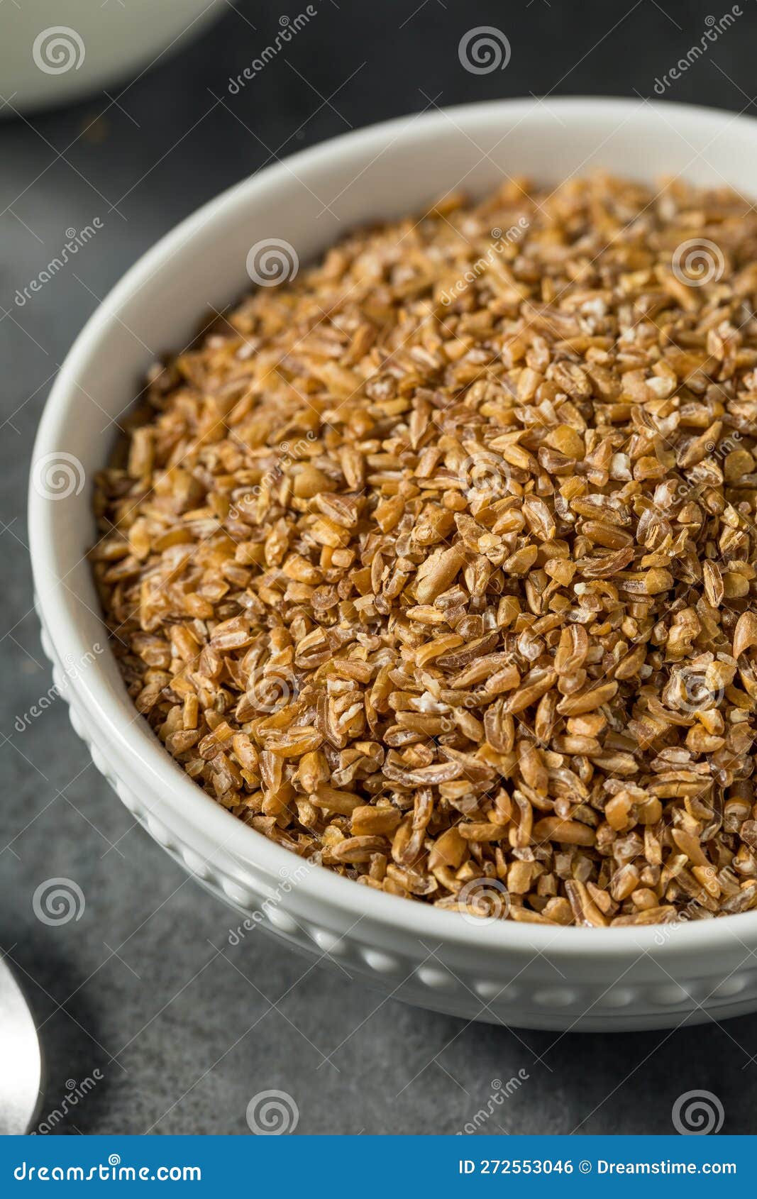Raw Brown Organic Bulgar Wheat Stock Photo - Image of crushed, organic ...