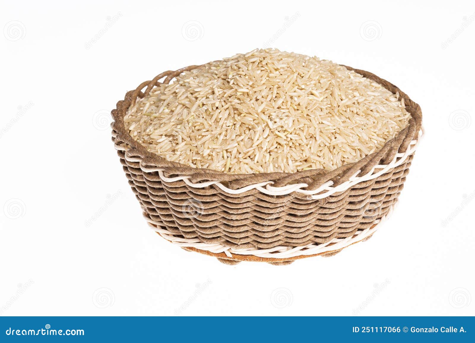 Raw Brown Rice - Basic Cereal for Food; Photo on White Background Stock ...