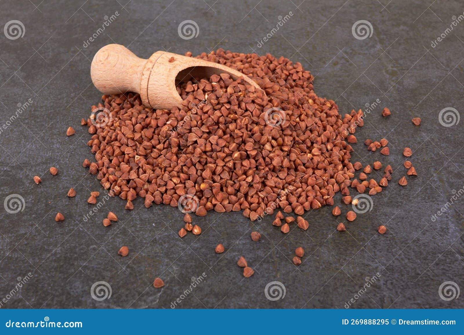 Raw buckwheat on black stock image. Image of crop, ground - 269888295