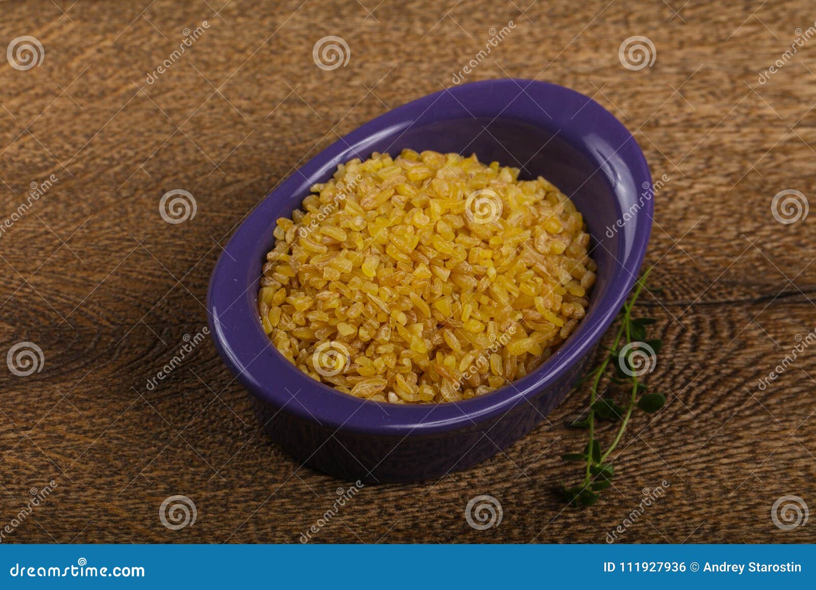 Raw bulgur stock photo. Image of white, vegan, wooden - 111927936