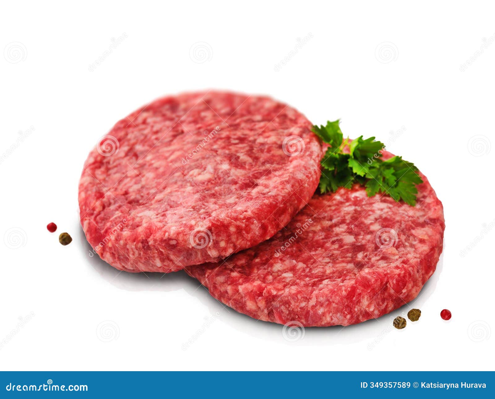Raw Burger Patty. Stack of Fresh Raw Burger Patty or Ground Beef Meat ...