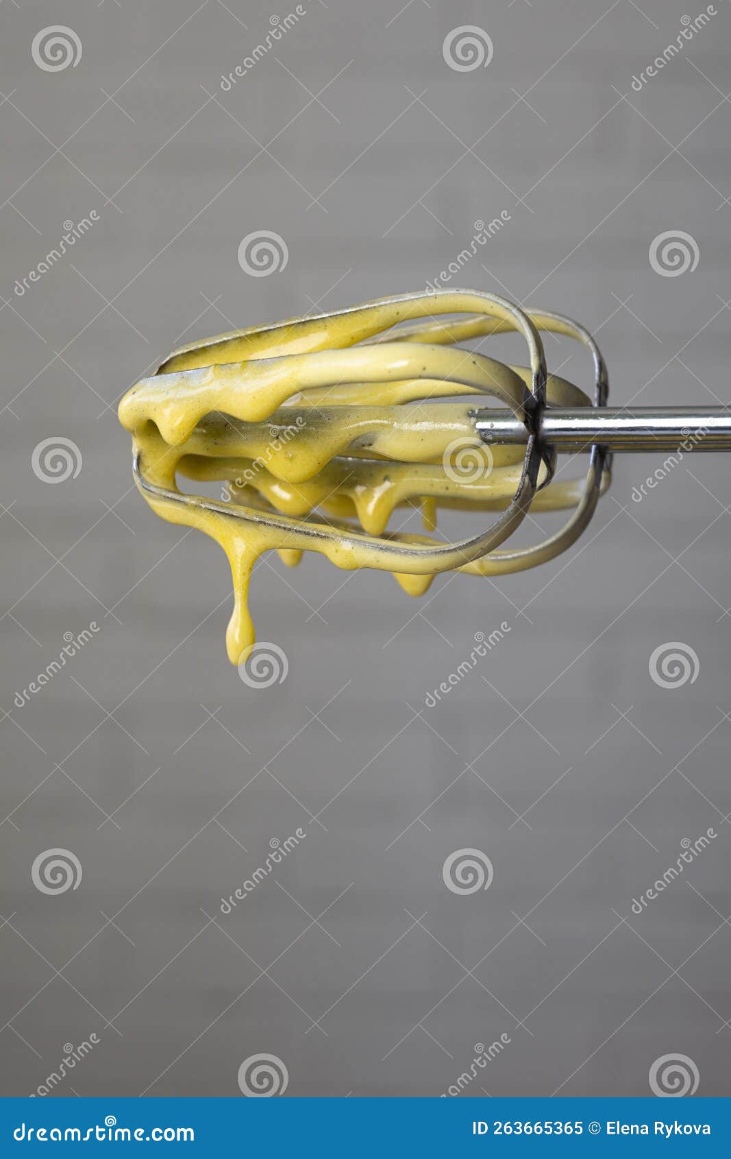 Raw Cake Dough Dripping Down from Mixer Beaters Stock Image - Image of ...