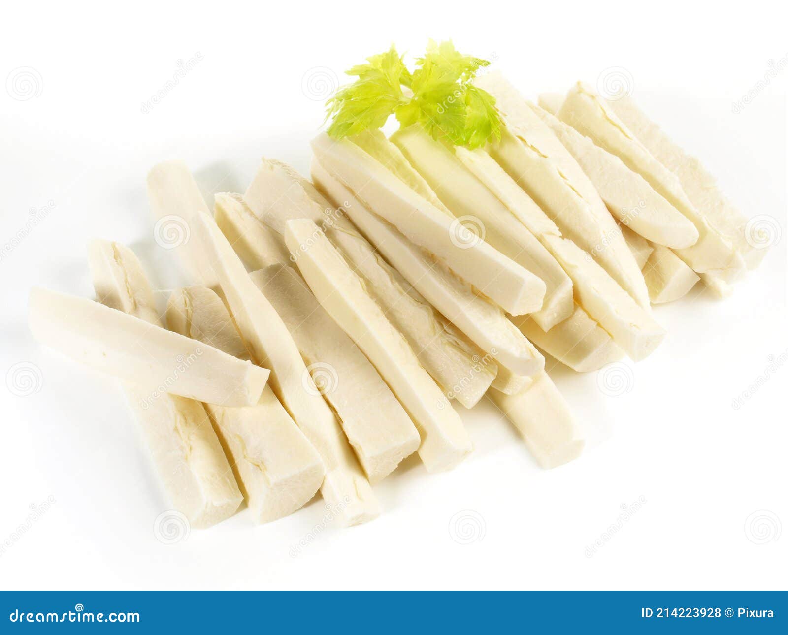 Raw Cassava Root Sticks on White Background - Isolated Stock Photo ...