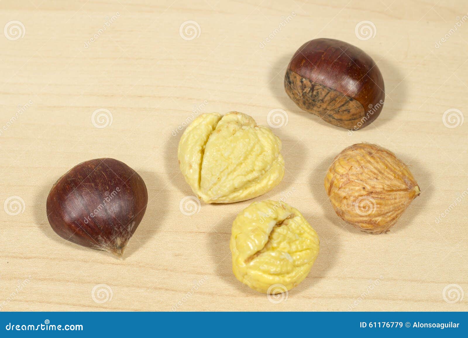 Raw Chestnuts on a Wooden Table Stock Image - Image of wooden, autumn ...