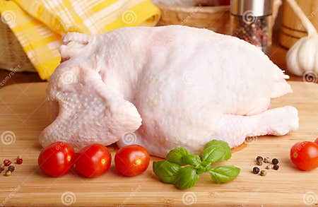 Raw chicken stock photo. Image of meal, tomatoes, broiler - 18034122