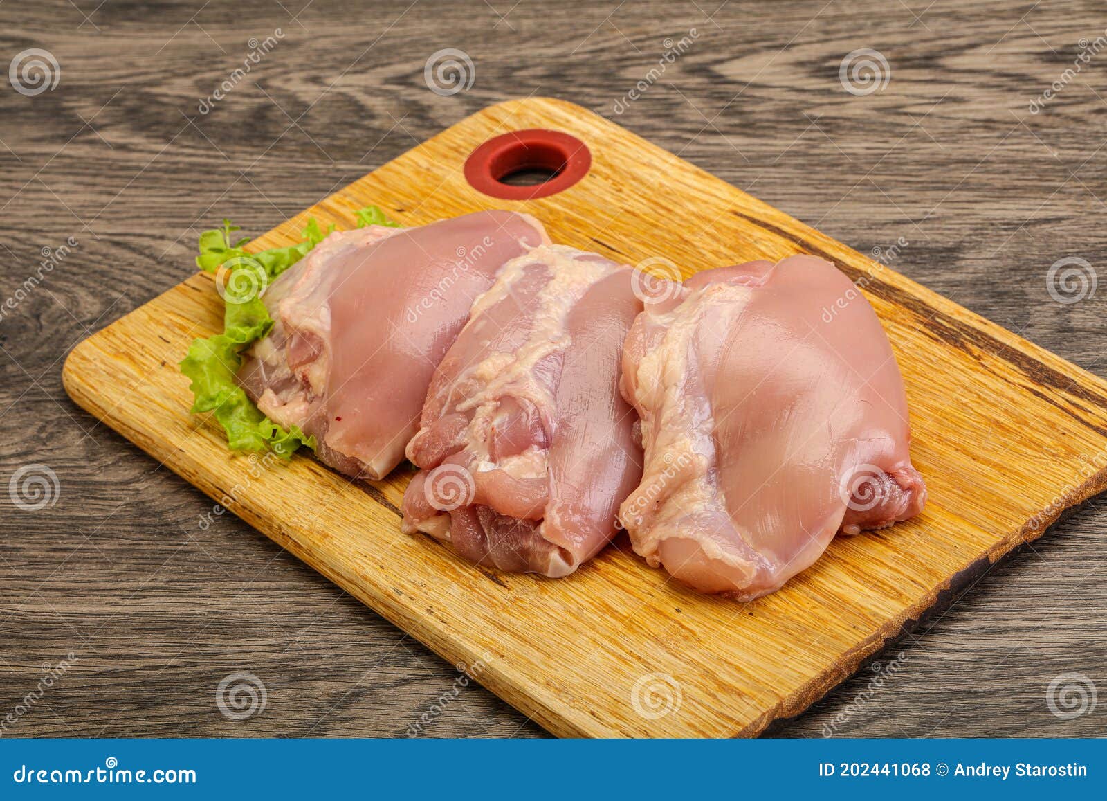 Raw Chicken Boneless and Skinless Leg Stock Photo - Image of bird ...