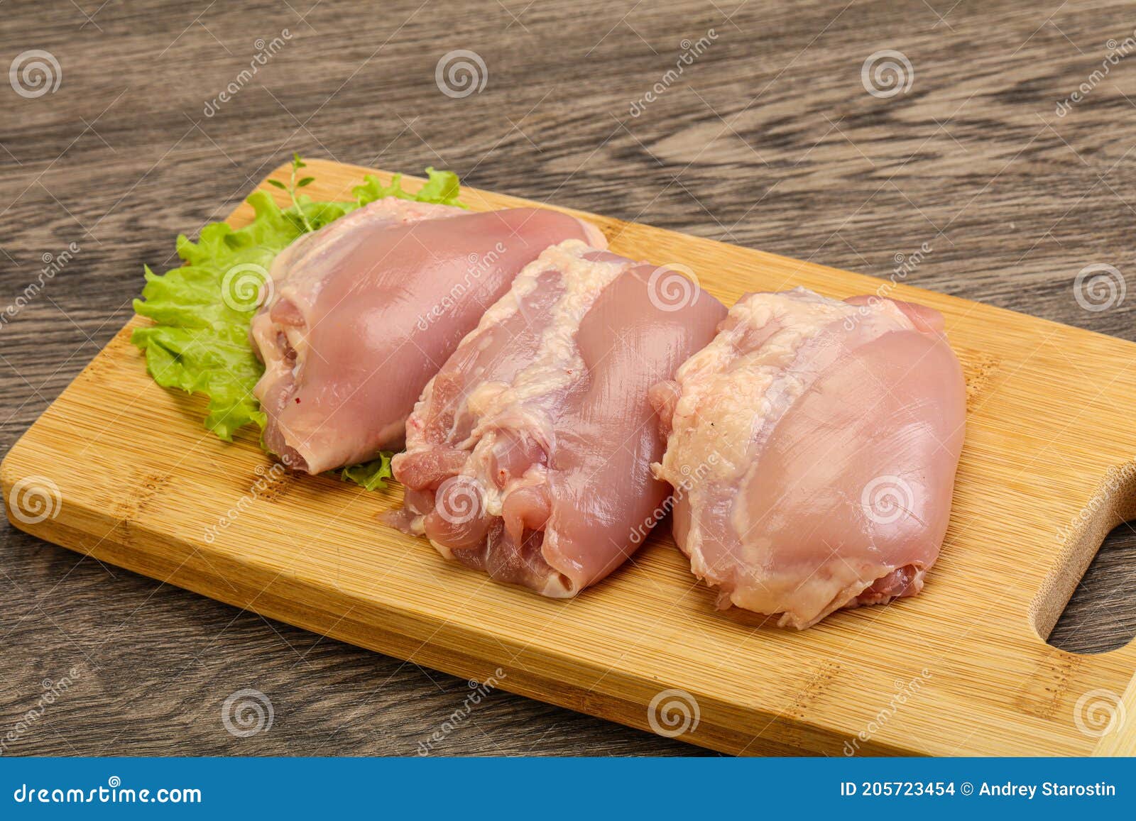 Raw Chicken Boneless and Skinless Leg Stock Photo - Image of freshness ...