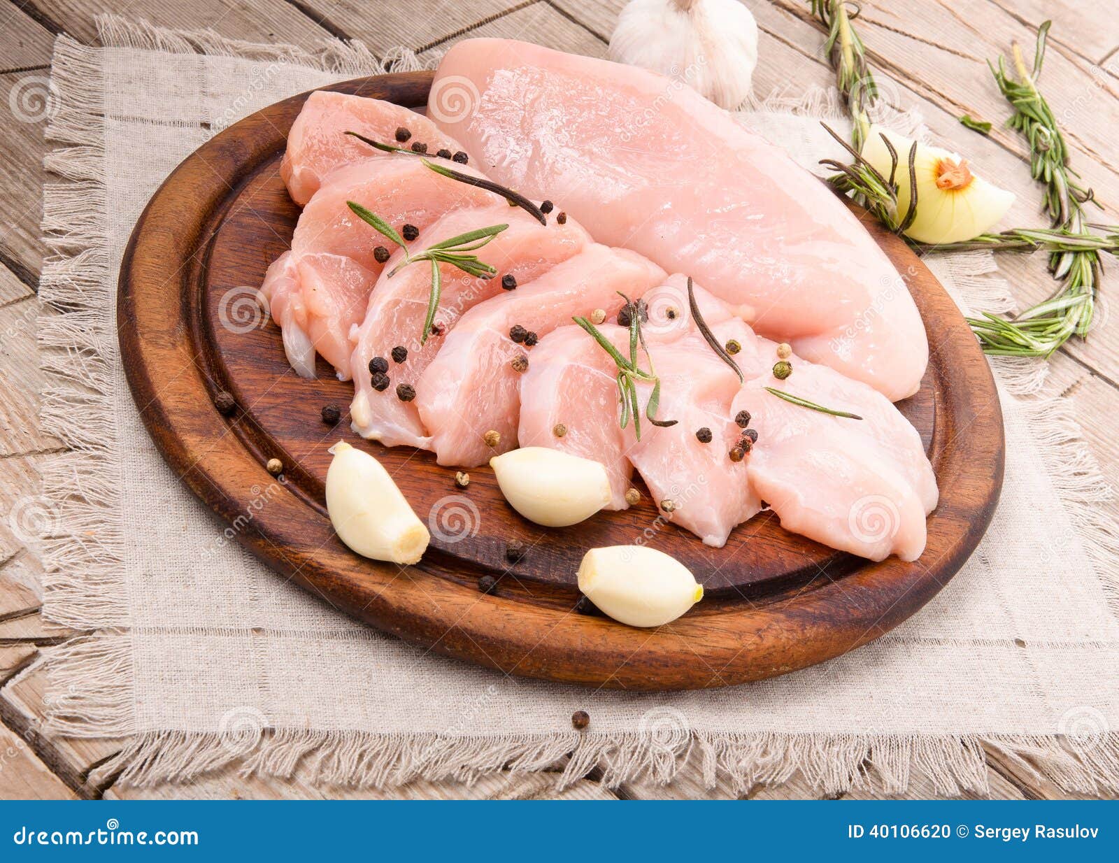 Raw chicken breast fillets stock photo. Image of herbs - 40106620