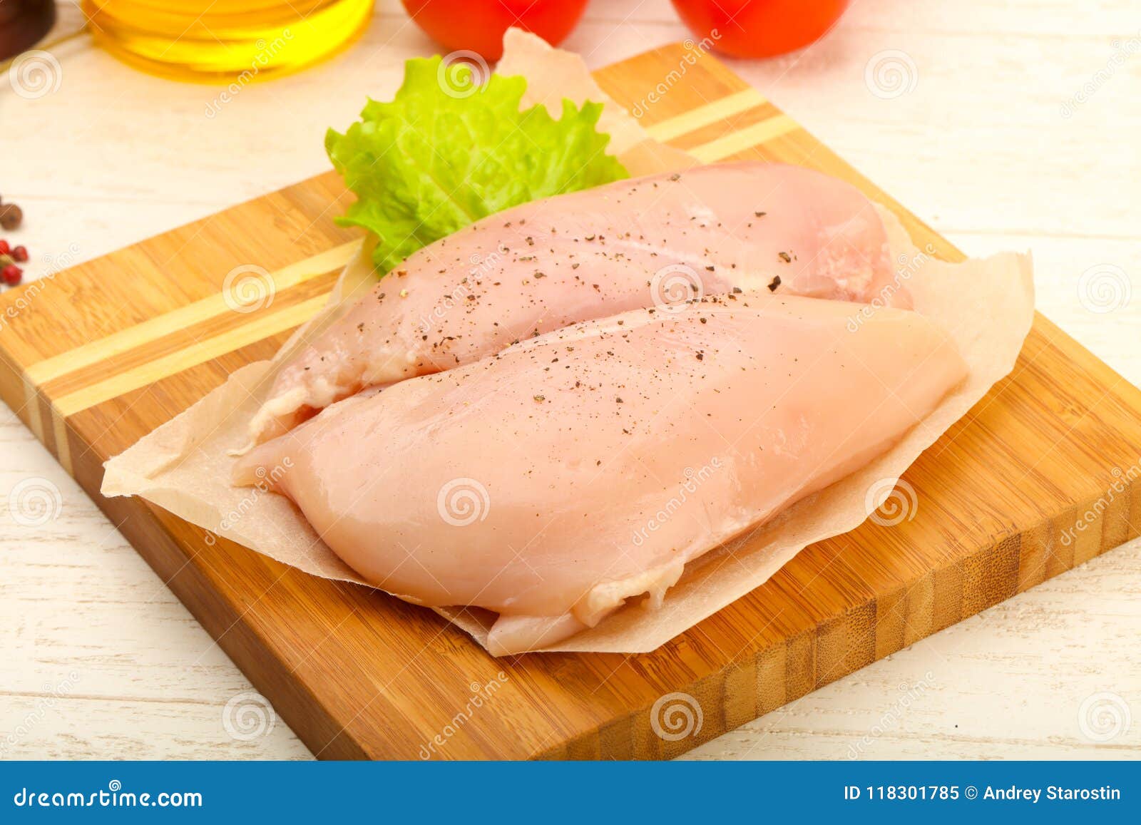 Raw chicken breast stock image. Image of prepare, garlic - 118301785