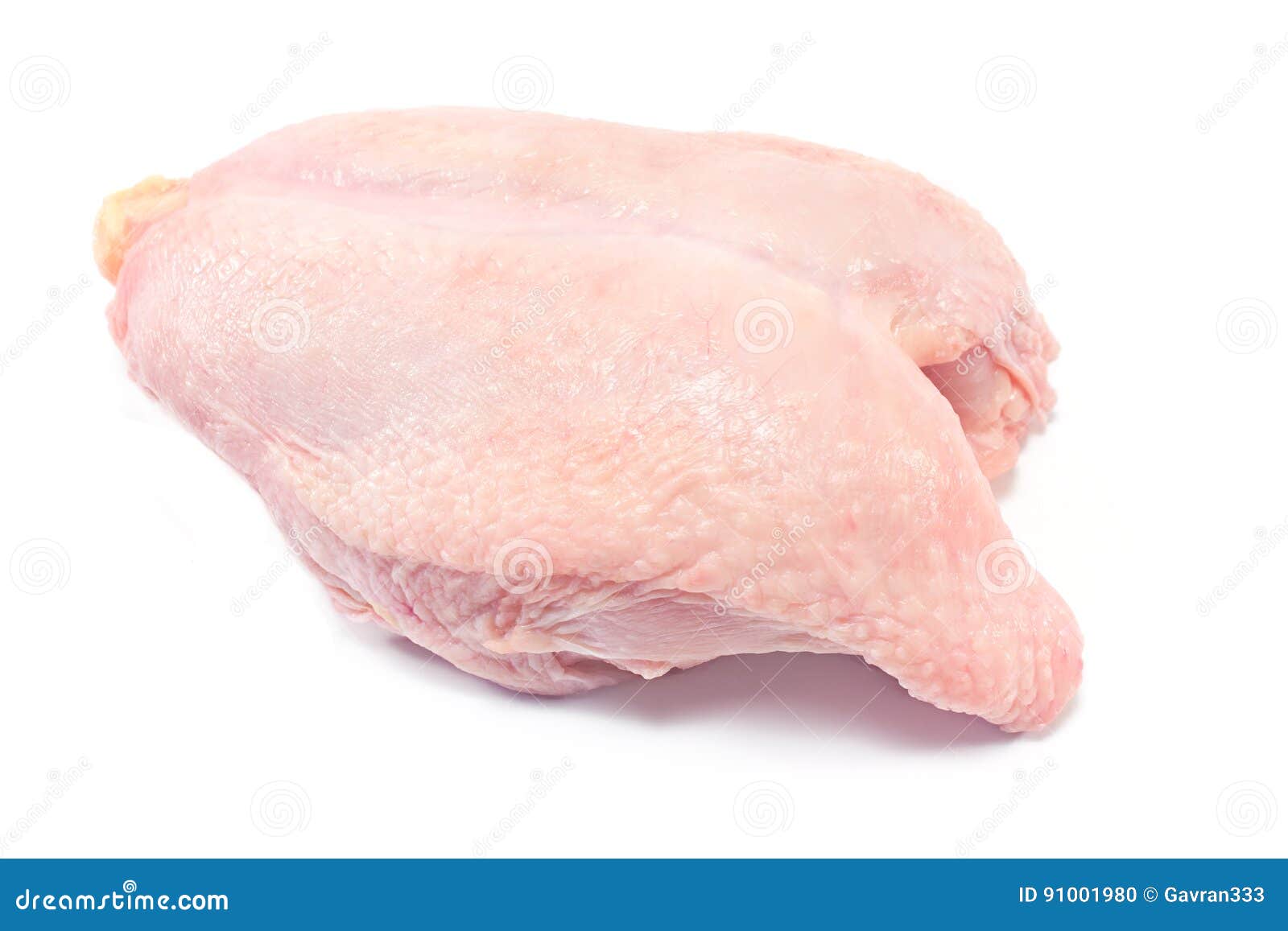 Raw Chicken Breast with Skin Isolated Stock Photo - Image of filet ...