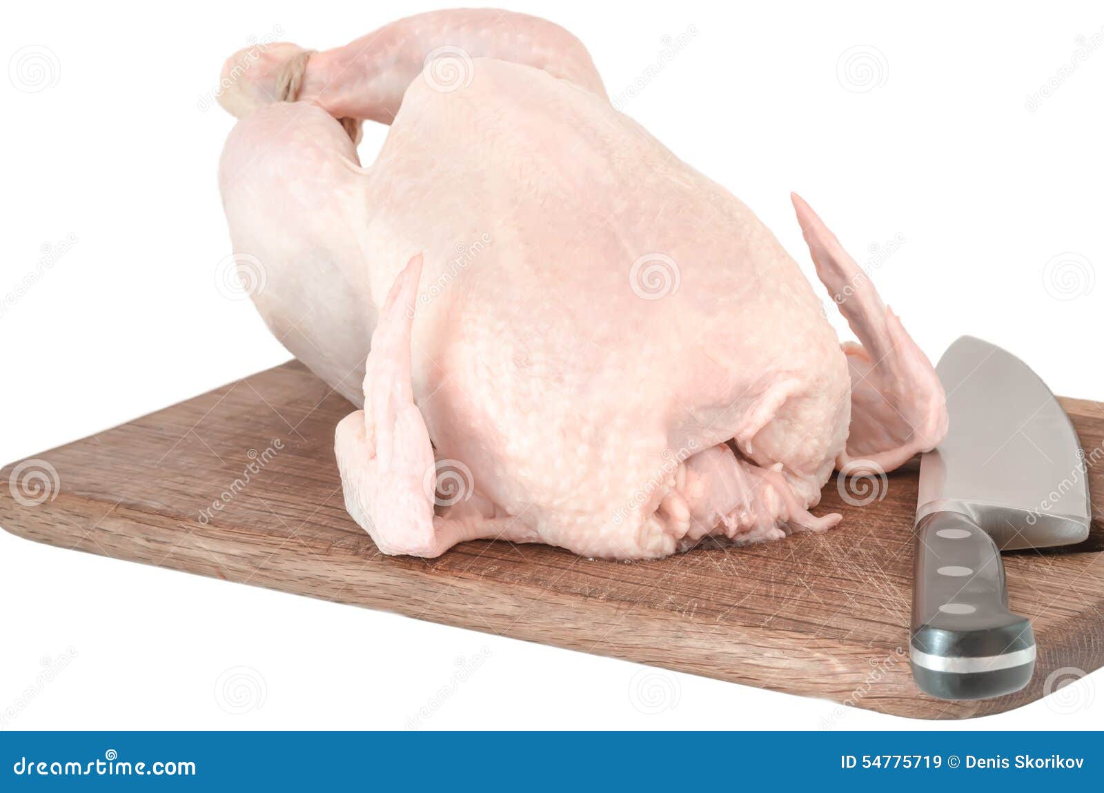 Raw Chicken Carcass on Cutting Board Isolated Stock Image - Image of ...