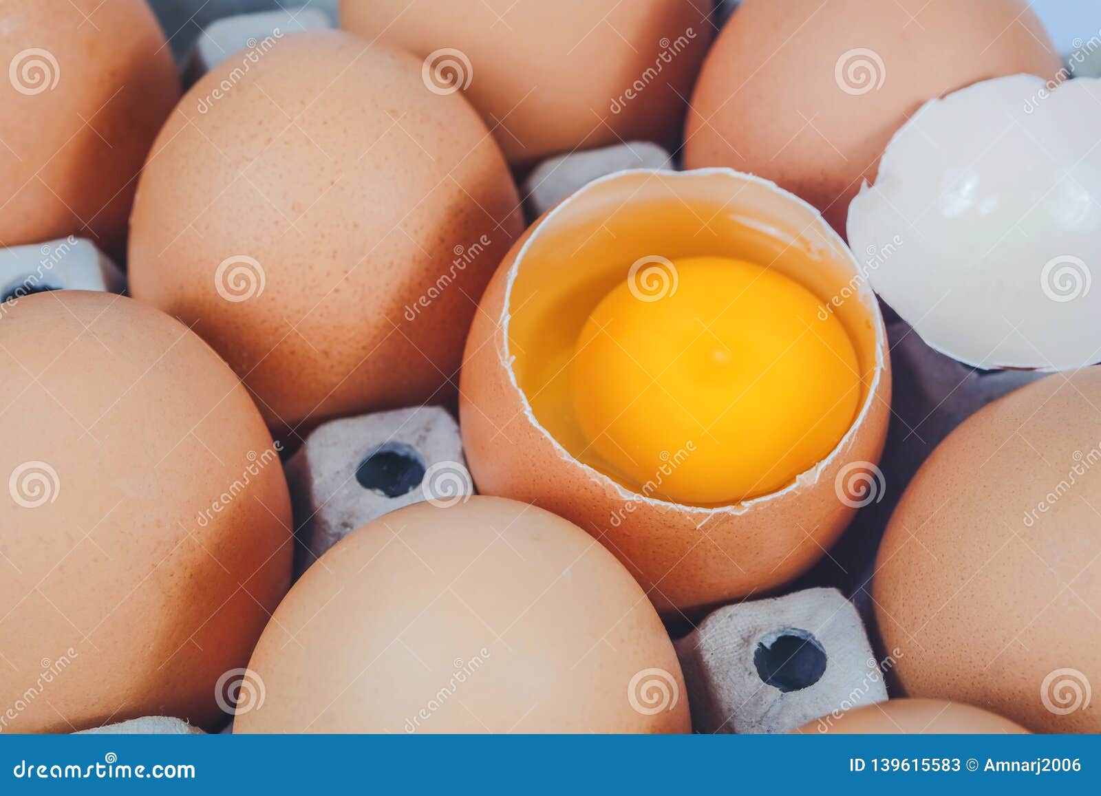 Raw Chicken Eggs in Egg Box on White Stock Image - Image of protein ...