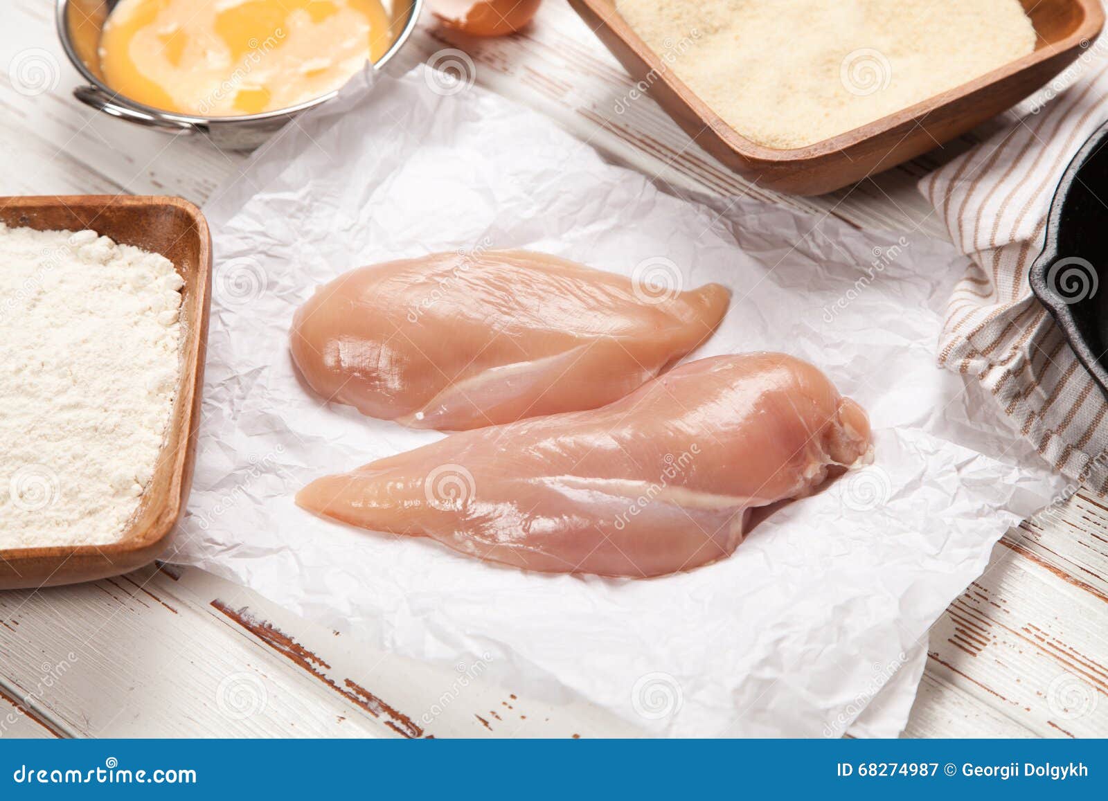 Raw chicken fillet stock image. Image of spice, breadcrumbs - 68274987