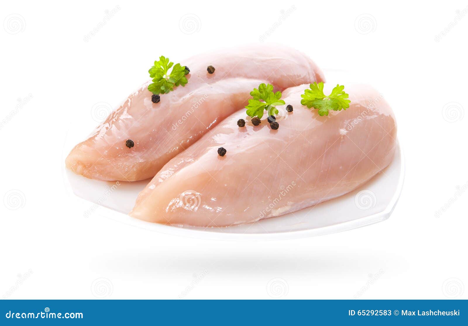 Raw Chicken Fillets Isolated on White Background Stock Image - Image of ...