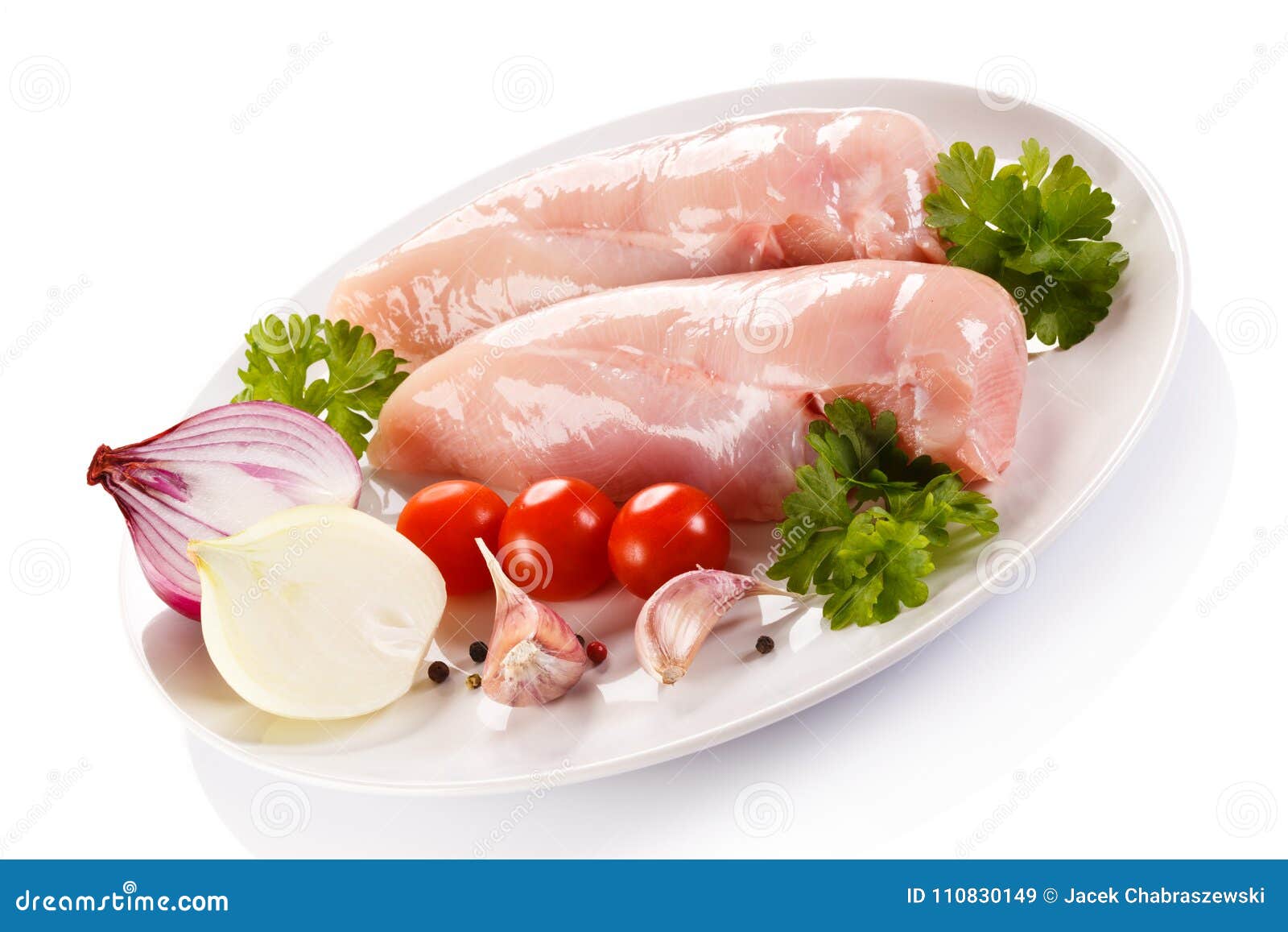 Raw Chicken Fillets with Vegetables Stock Image - Image of fillet ...