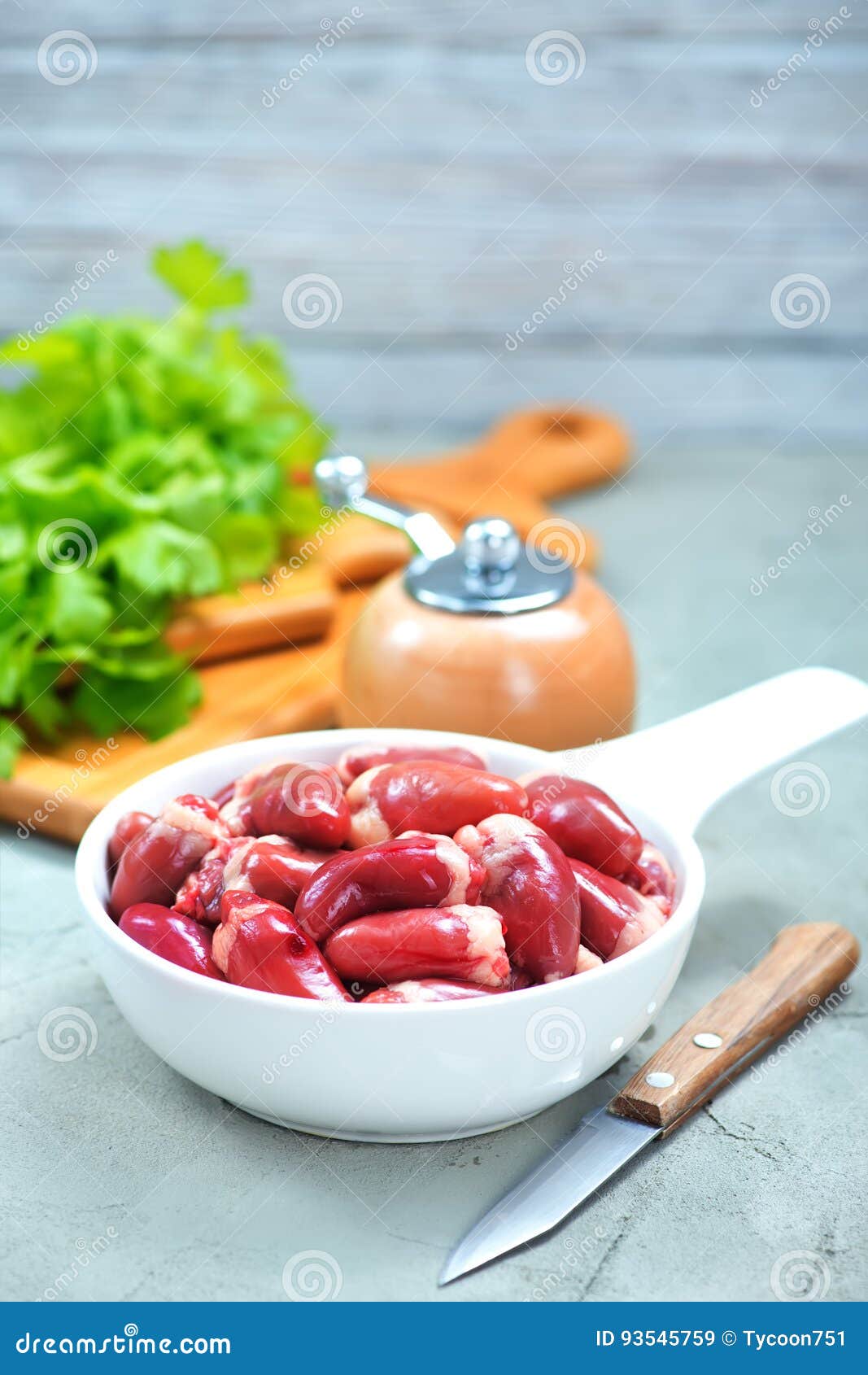Raw chicken hearts stock image. Image of hearts, kitchen - 93545759