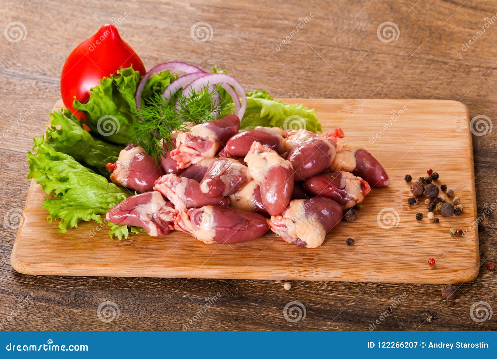 Raw chicken hearts stock image. Image of isolated, delicious - 122266207