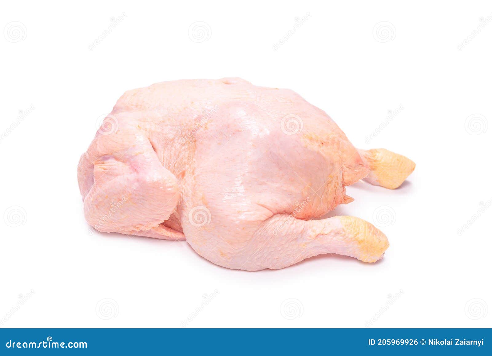 Raw Chicken Isolated on White Background Stock Photo - Image of skin ...