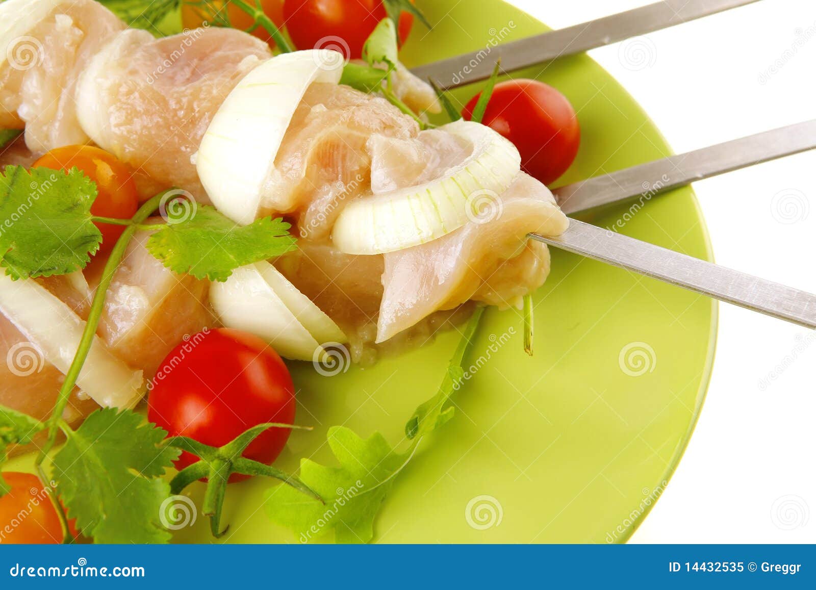 Raw chicken kebabs stock image. Image of barbecue, pieces - 14432535