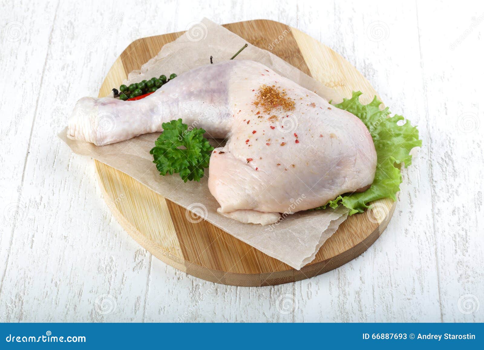 Raw chicken leg stock image. Image of ingredient, cutting - 66887693