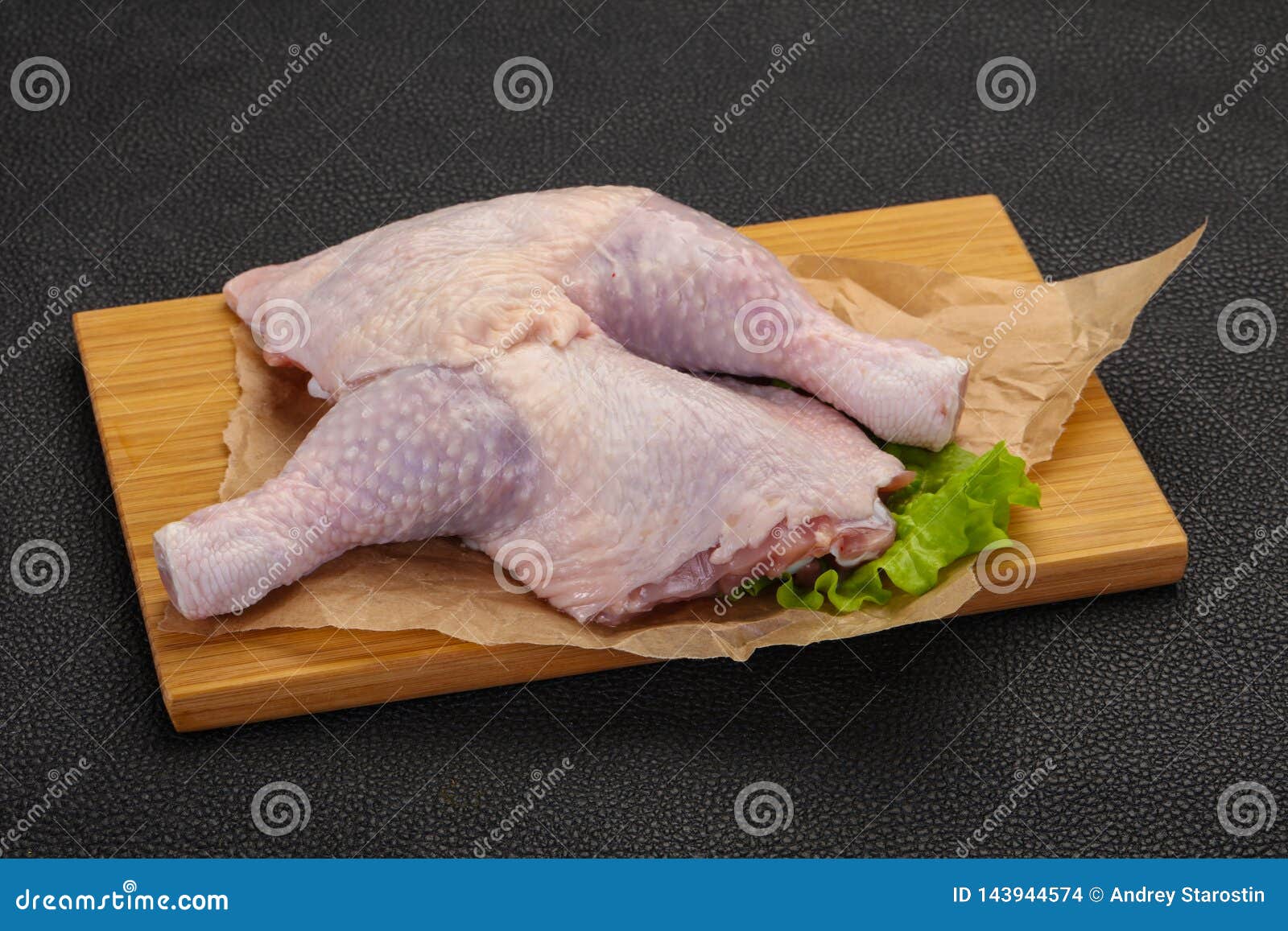Raw chicken leg stock photo. Image of closeup, ingredients - 143944574
